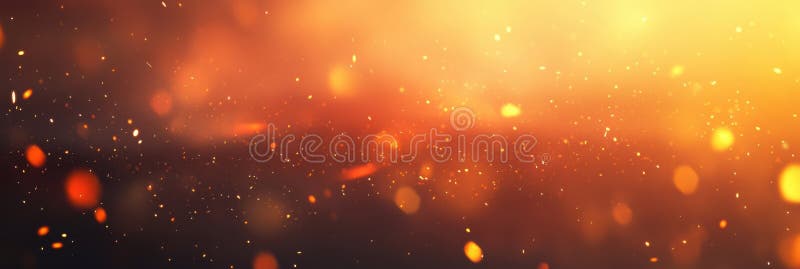 Warm Glowing Ember Sparks Against a Dark Background with Golden Light ...