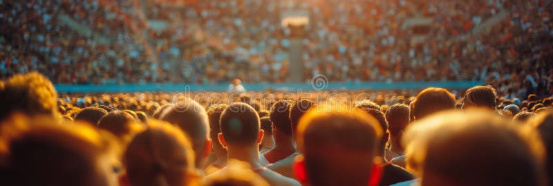 Crowd at Olympic Stadium in Warm Light Stock Photo - Image of olympic ...