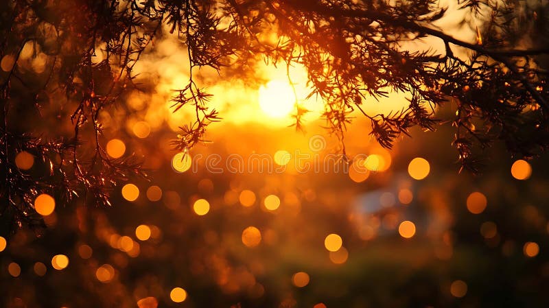 Warm Golden Bokeh Lights Background a Gentle and Cozy Glow Effect Stock ...