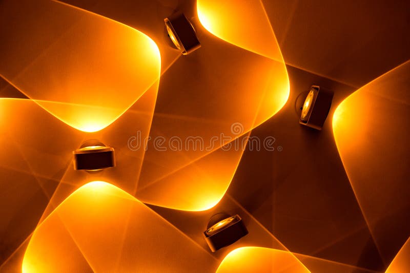 Golden Electric LED Bright Holiday Background Stock Image - Image of ...