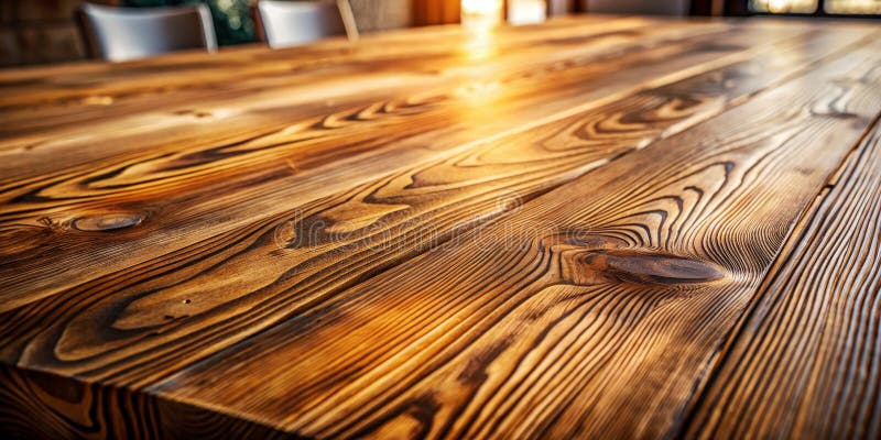 Warm Golden Hues of a Rustic Wooden Tabletop. Generative AI Stock ...