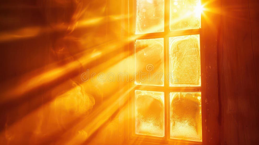 Warm, Golden Light Flooding through a Window, Representing Joy Stock ...