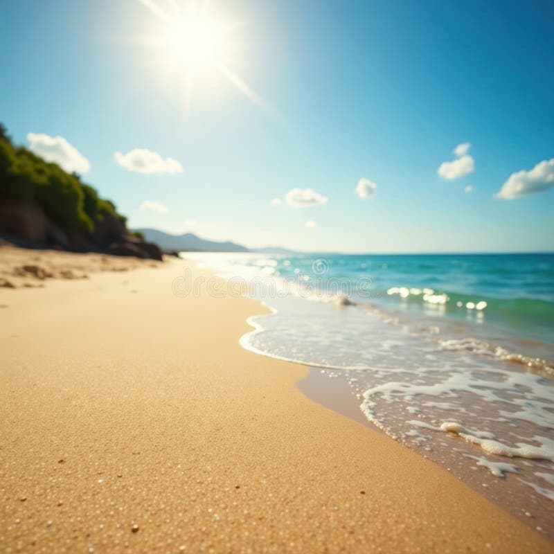 Warm Golden Sand, Shimmering Under Bright Summer Sun, Texture, Beach ...