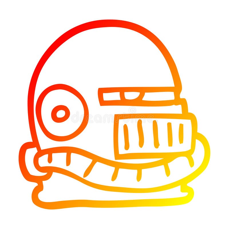 A Creative Warm Gradient Line Drawing Cartoon Futuristic Helmet Stock ...