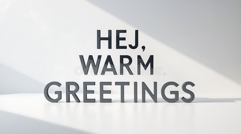 Warm Greetings Displayed in Bold Letters with Shadows Creating Depth ...