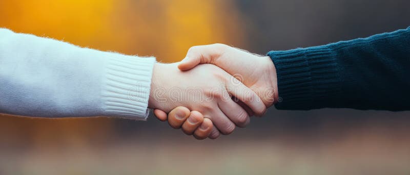 Warm Handshake Symbolizes Trust Connection Two People Stock Photos ...