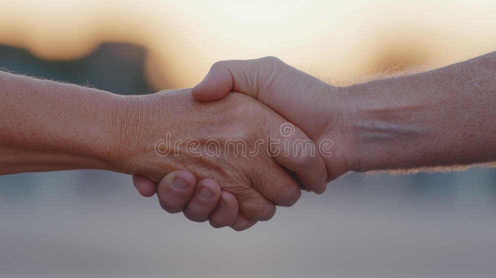 Warm Handshake Symbolizes Trust and Connection between Two People Stock ...