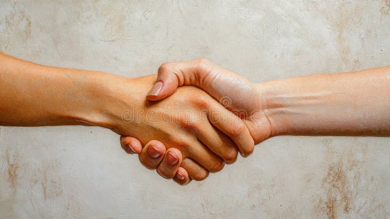 Two Hands Shake Firmly Symbolizing Agreement and Collaboration in a ...