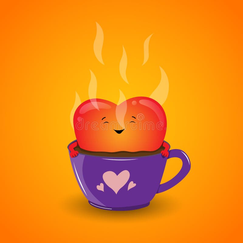 Warm Heart stock vector. Illustration of bathtub, happy - 130727174