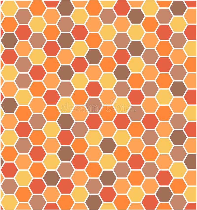 Warm Hexagon Pattern, Seamless Background, Vector Illustration Stock ...
