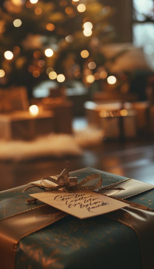 Warm Holiday Gift Box with Handwritten Note in Cozy Setting for ...