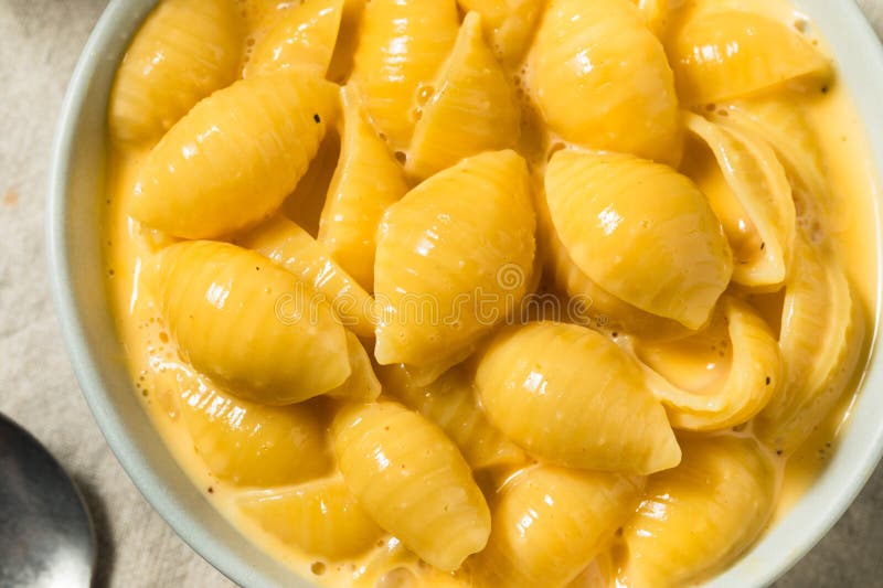 Warm Homemade Macaroni and Cheese Pasta Shells Stock Photo - Image of ...