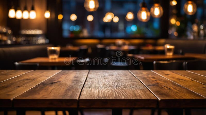 Warm and Inviting Restaurant Interior with Wooden Table and Cozy ...