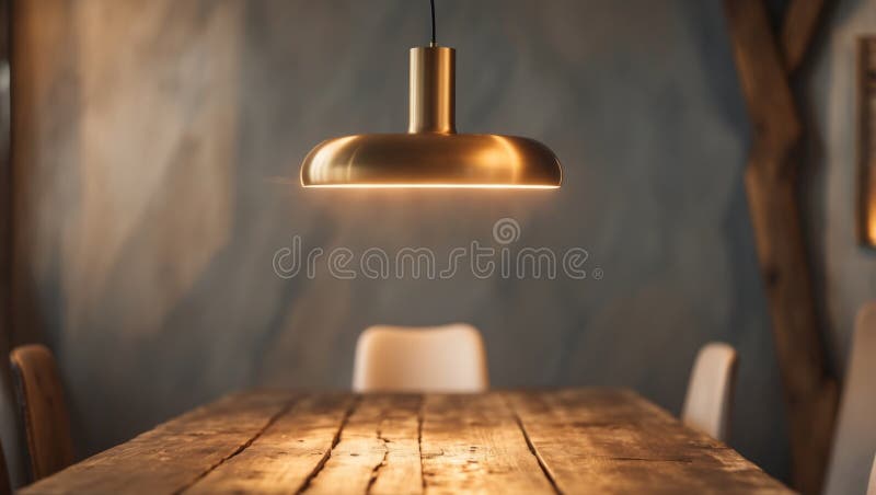 Warm Kitchen Lighting Highlights a Modern Pendant Lamp in a Cozy ...