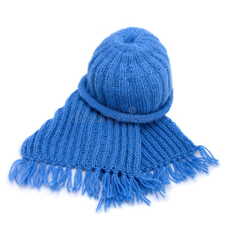 Warm knitted scarf and cap stock image. Image of crocheted - 3908867