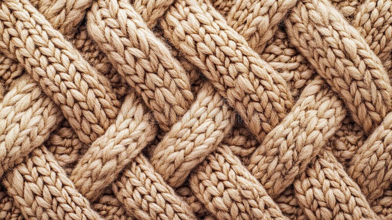 Knitted Braided Texture with Warm Tones and Intricate Patterns Stock ...