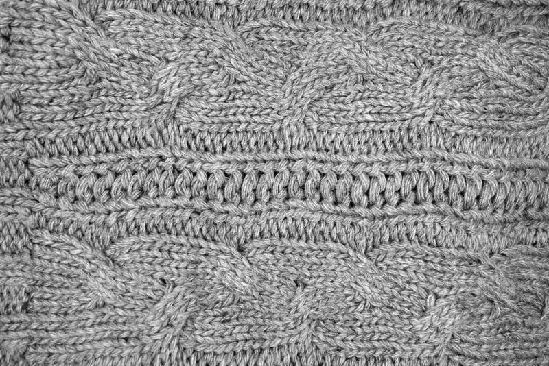Warm Knitting Texture in Black and White Stock Photo - Image of thread ...