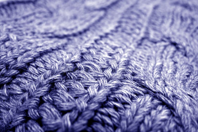 Warm Knitting Texture with Blur Effect in Blue Tone Stock Photo - Image ...