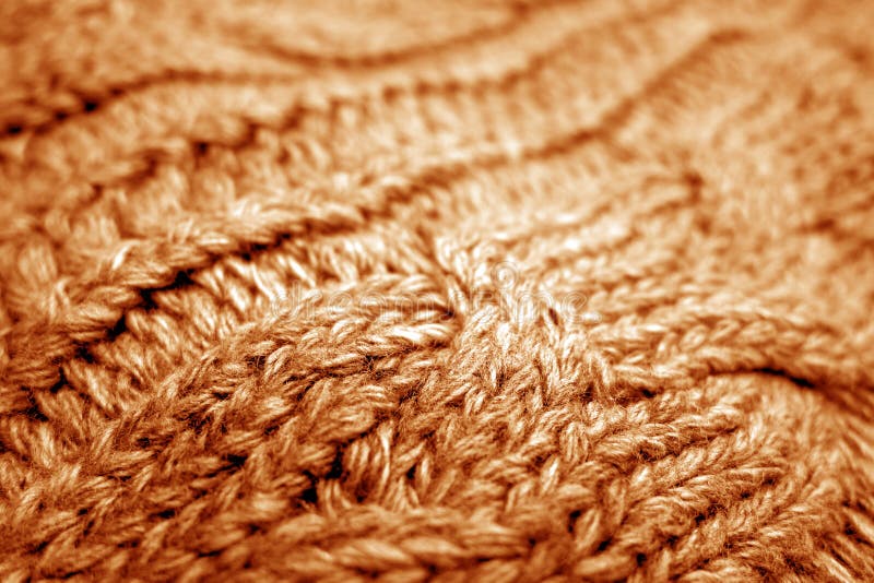 Warm Knitting Texture with Blur Effect in Orange Tone Stock Photo ...