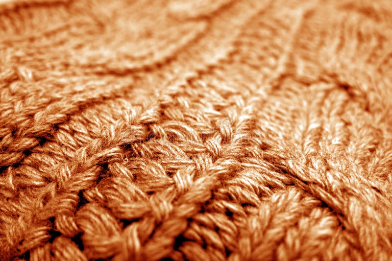 Warm Knitting Texture with Blur Effect in Orange Tone Stock Image ...