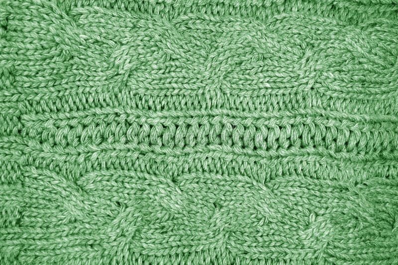 Warm Knitting Texture in Green Tone Stock Photo - Image of green ...