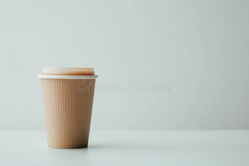 Warm Latte Served in a Paper Cup on a Simple Surface in Soft Lighting ...