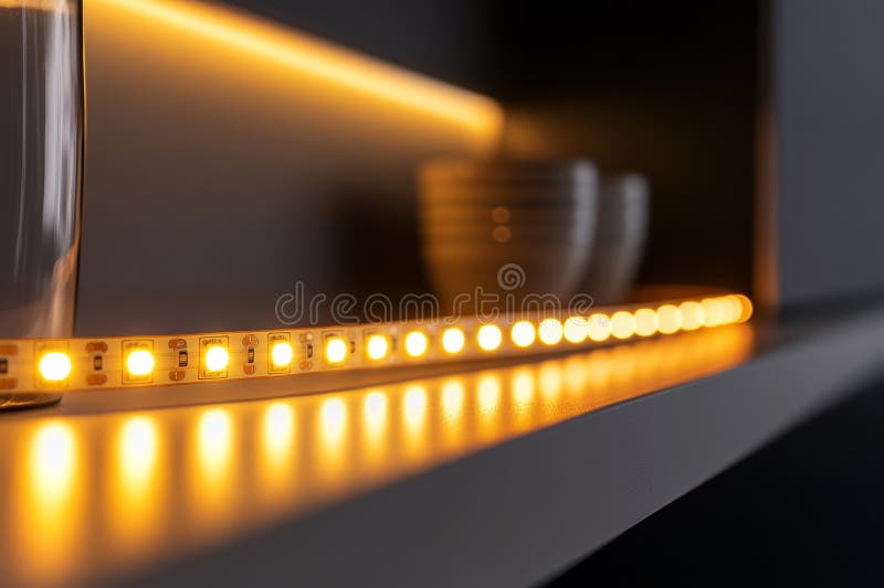 Warm Led Strip Lights in Aluminum Channel Diffuser for Stylish ...