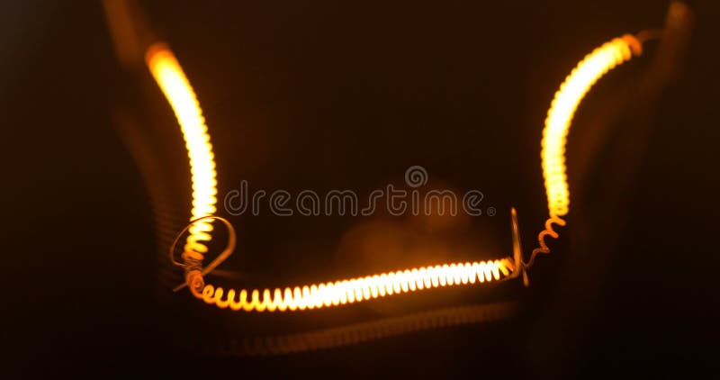 Warm Light Bulb Isolated Filament Glow Slow Flashing Stock Footage ...