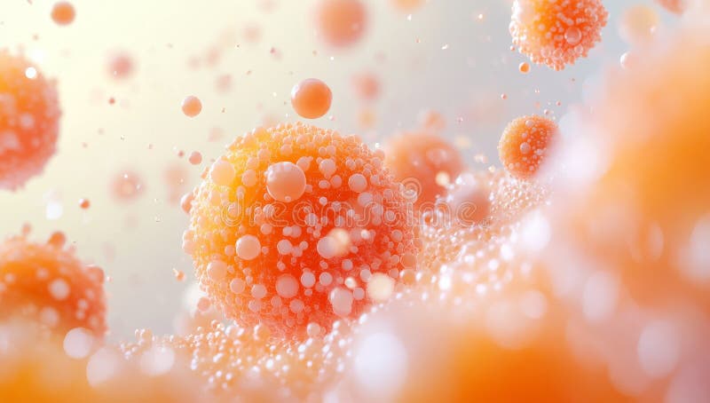 Warm Light Emanates from Biological Cells As Seen Under a Microscope ...