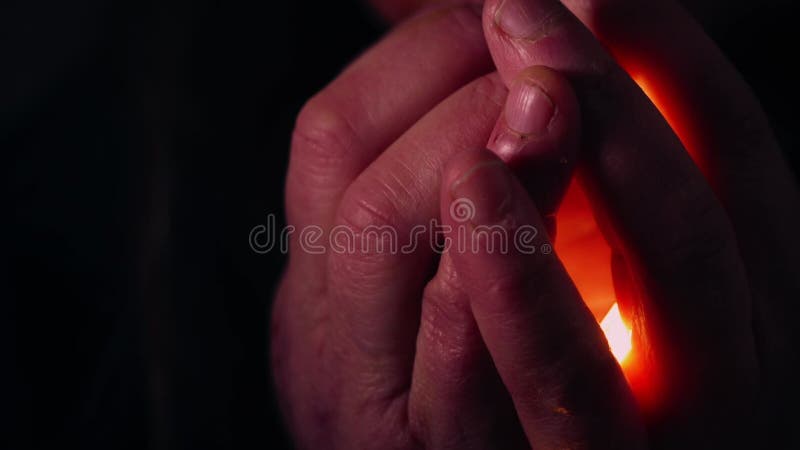 Warm Light Emitting from Human Hands Stock Video - Video of electricity ...