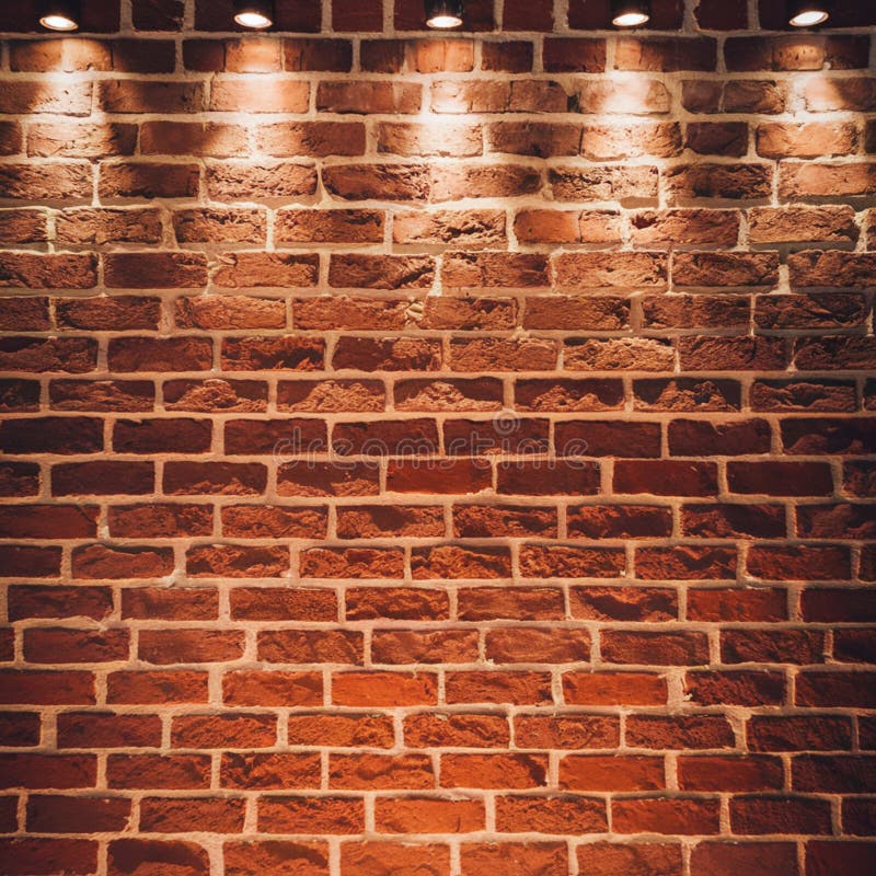 Warm Light Highlights Textured Brick Wall, Creating a Cozy Industrial ...