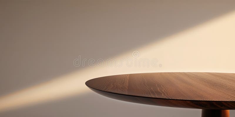 Warm Light Illuminates Polished Wooden Table Surface Stock Image ...