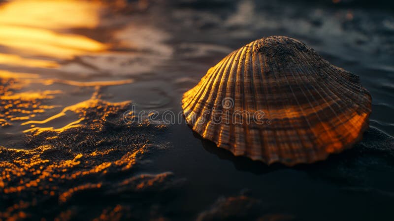 Warm Light Shines on the Fragile Seashell Formations Stock Photo ...