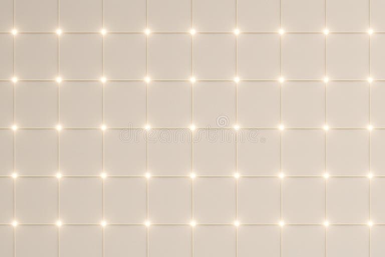 Warm Lights Shining at Intersections of Neutral Beige Squares Creating ...