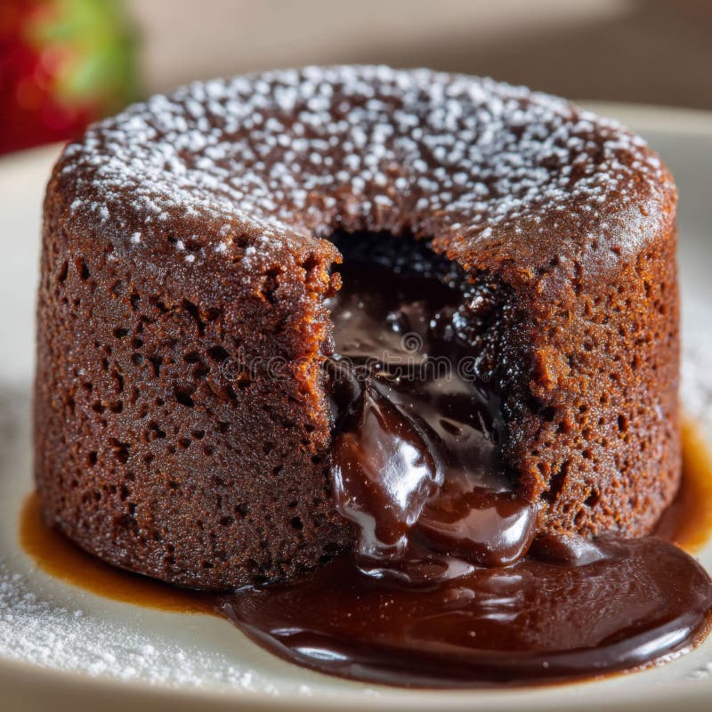 Warm Molten Chocolate Lava Cake Dessert Stock Illustration ...