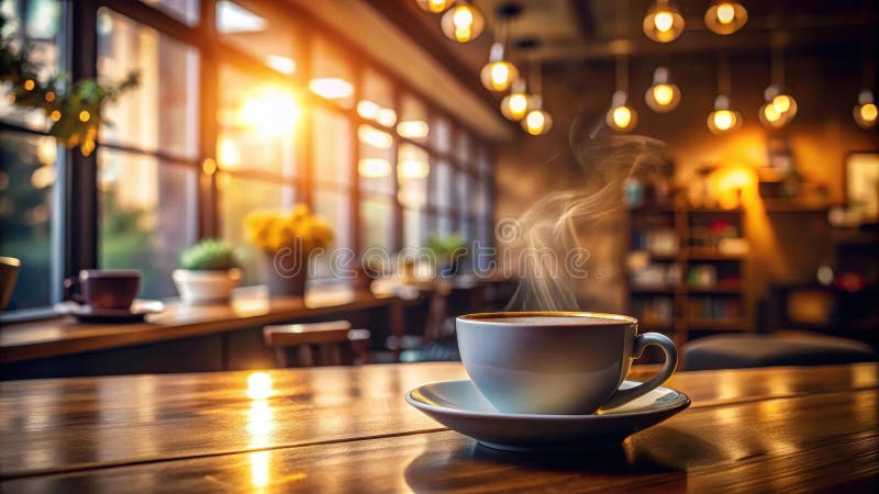 Warm Morning Beverage in a Cozy Cafe Setting. Generative AI Stock ...