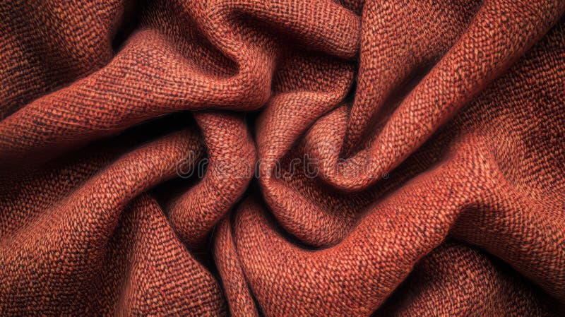 A Warm, Muted Red Fabric with a Textured Look, Featuring Intricate ...