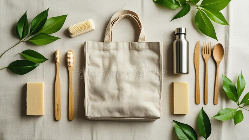 Unpackaged Vegetables and Reusable Containers on Wooden Kitchen Counter ...