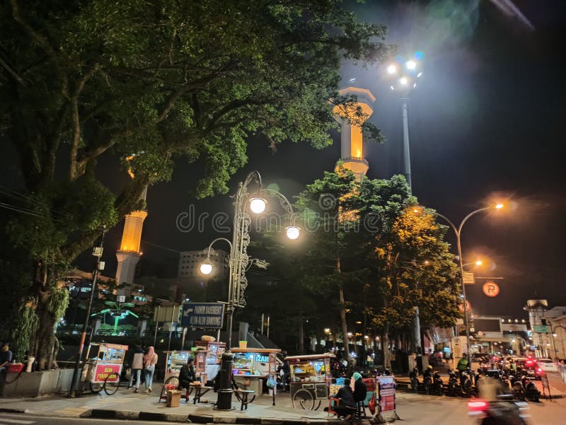 Warm Night Atmosphere in the City of Bandung Editorial Photo - Image of ...