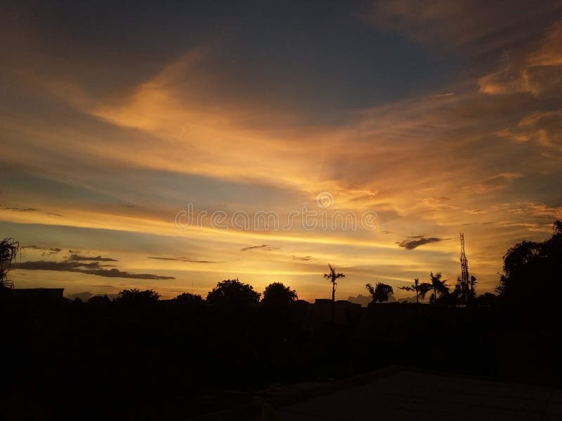 Warm orange afternoon sky stock photo. Image of orange - 274228258