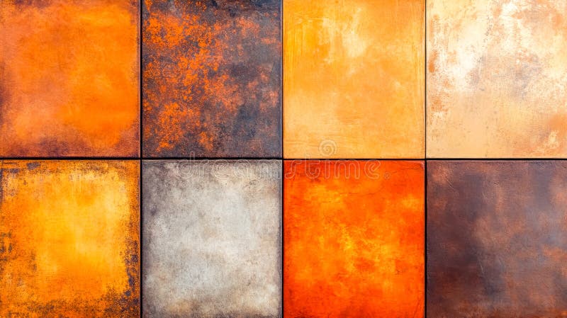 Terracotta Style Tiles Showing Warm Orange and Brown Tones Creating a ...
