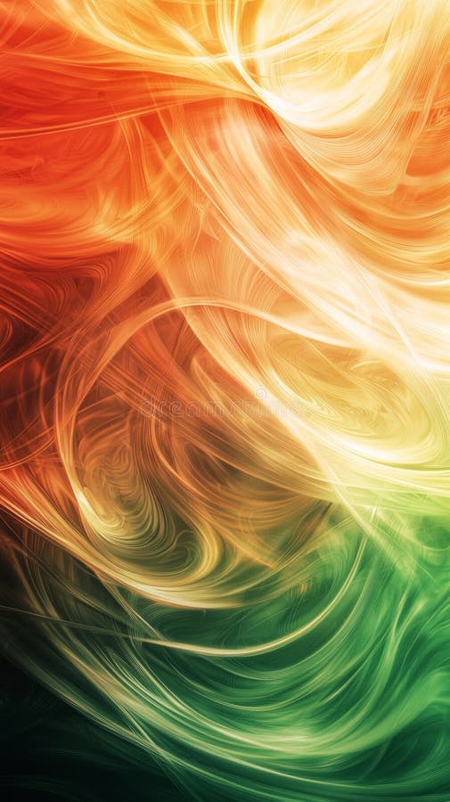 Warm Orange and Cool Green Shades Blending Together in a Dynamic ...