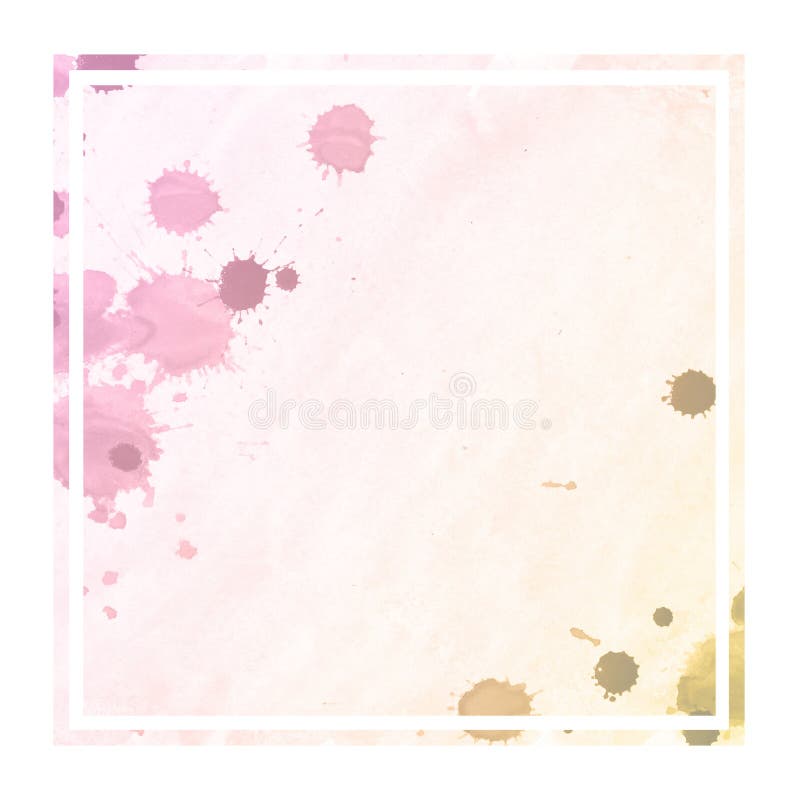 Warm Orange Hand Drawn Watercolor Rectangular Frame Background Texture ...