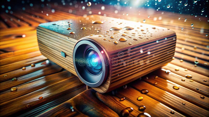 Warm Pastel Projector Rain Drops on a Wooden Surface a Diagonal Splash ...