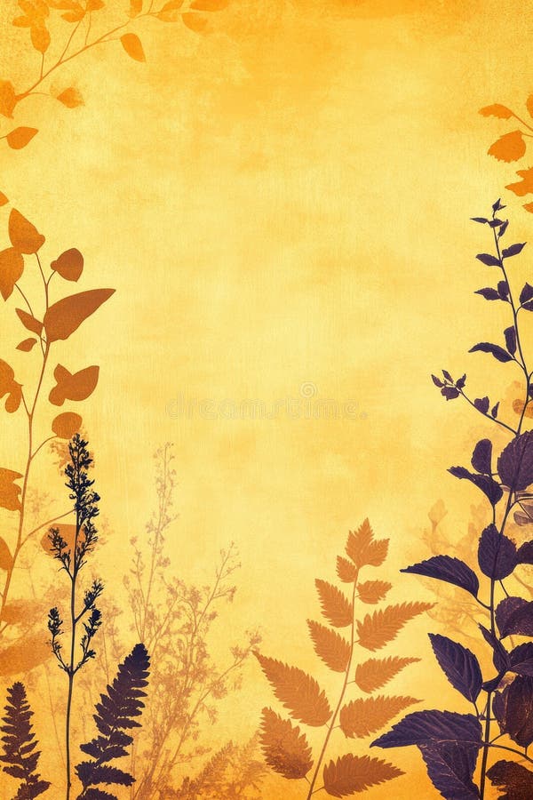 Warm Plant Silhouettes, this Image Features a Background with ...