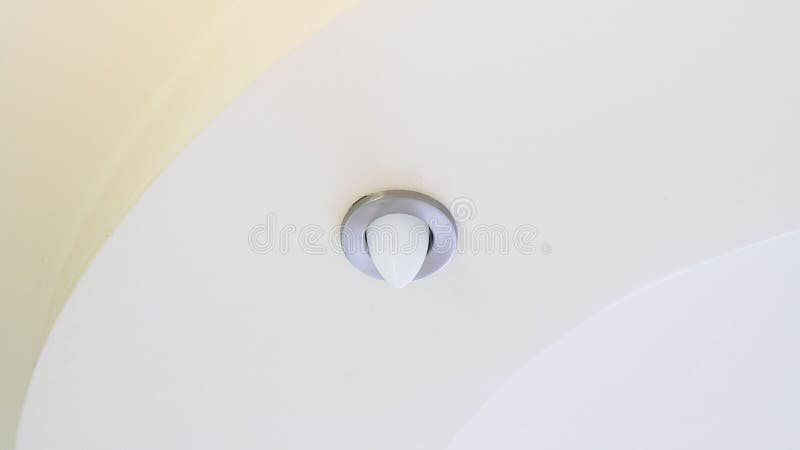 Warm Recessed Lights Built into Ceiling in Soft Interior Setting Stock ...