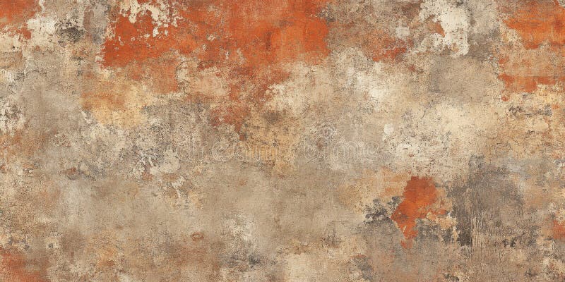 Warm, Rustic Terracotta Wall with Peeling Paint and a Slightly Gritty ...