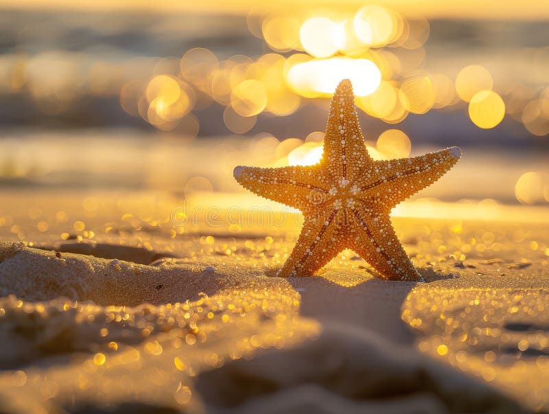 Warm Sand Embraces Starfish, a Summer Beach Day Reminder Stock ...