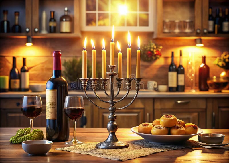 Warm Shabbat Shalom a TiltShift Perspective on an Elegant Kitchen Table ...