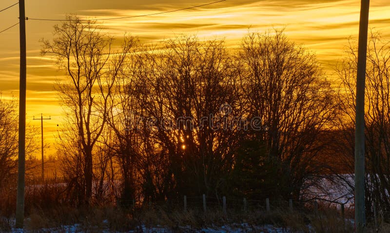 Warm Sky Winter Sunset Soft Colors Stock Image - Image of colors, warm ...